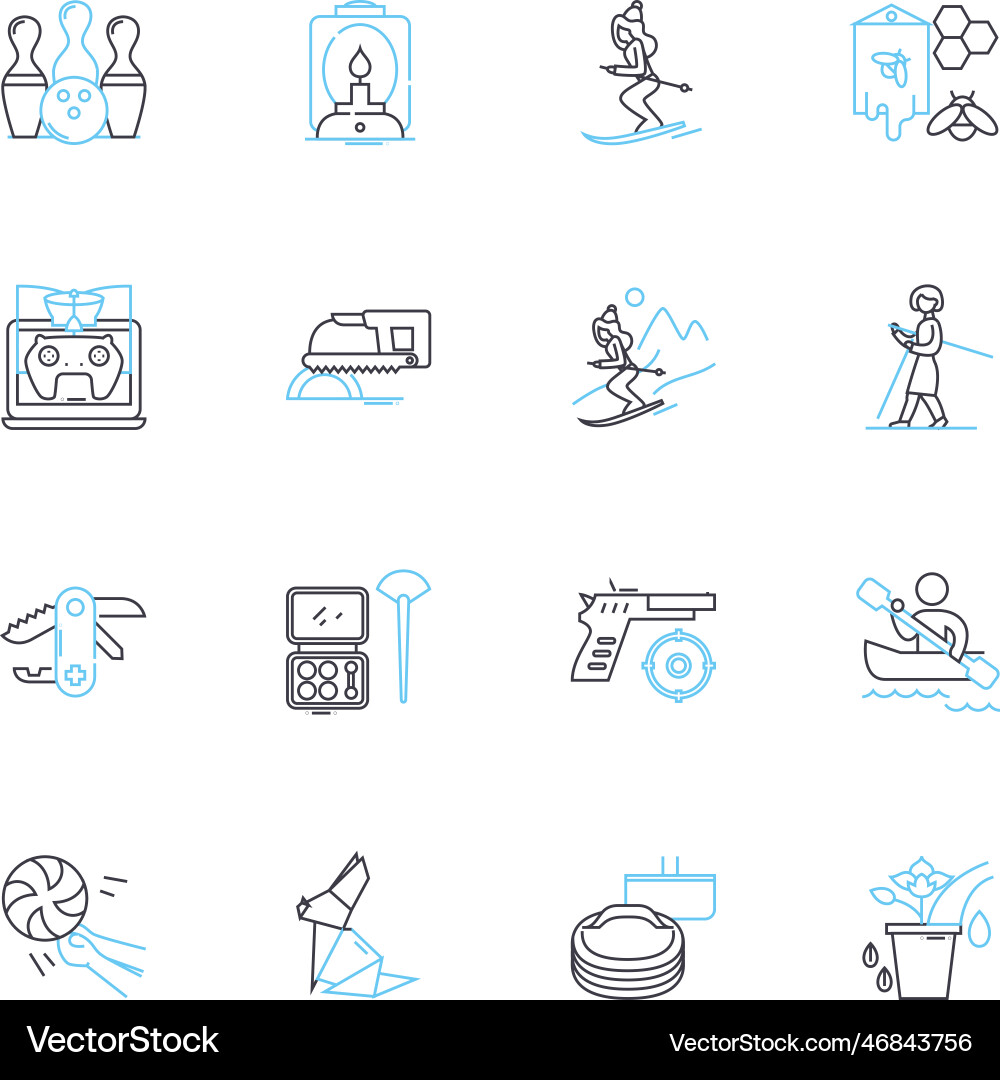 Social impact linear icons set activism empathy Vector Image