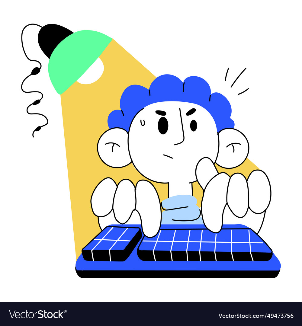 Student typing Royalty Free Vector Image - VectorStock