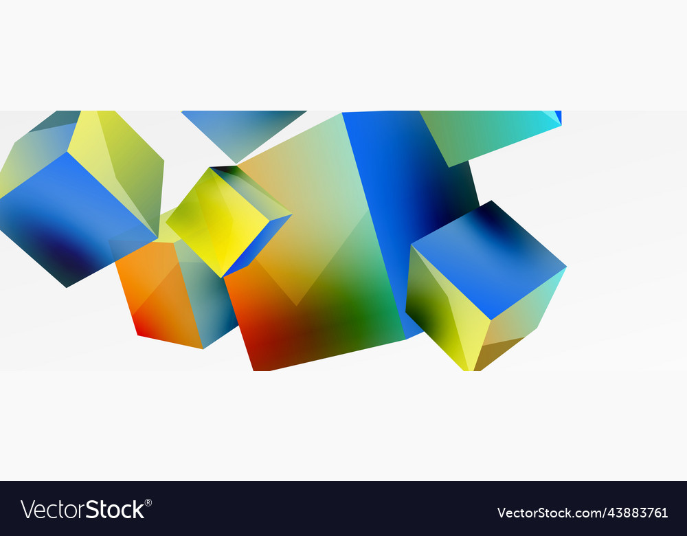 3d cubes abstract background composition Vector Image