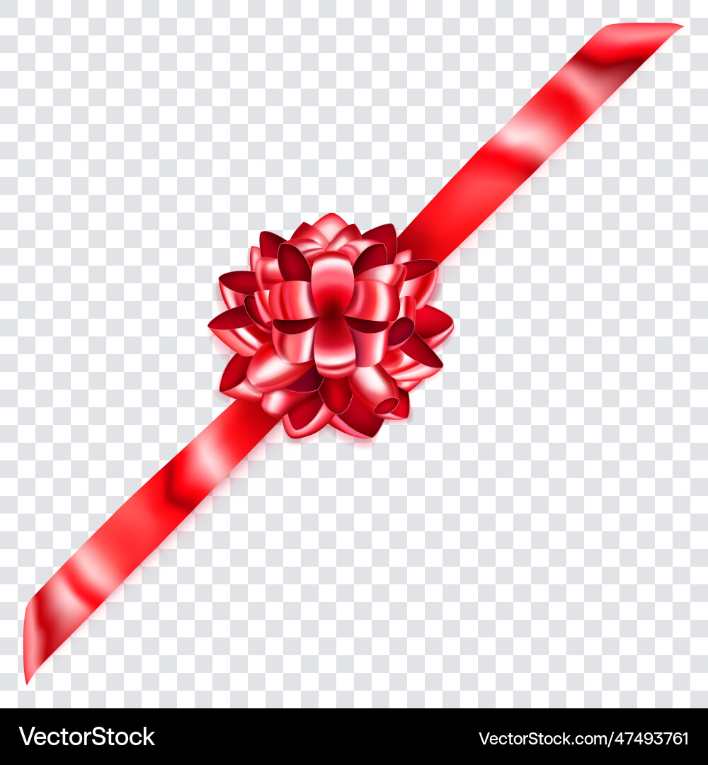 Big bow with diagonally ribbon Royalty Free Vector Image
