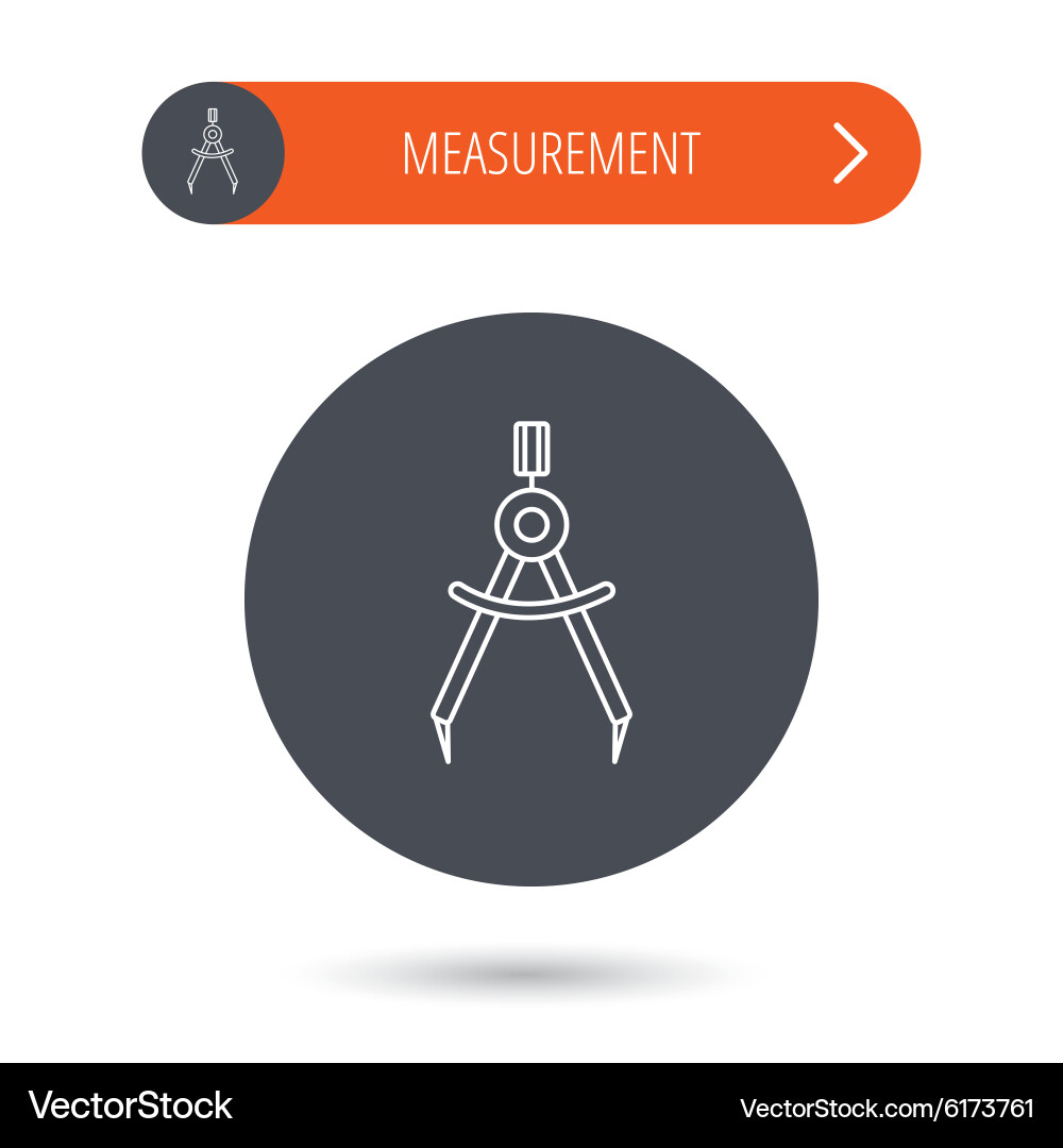 Compasses icon Measurement dividers sign Vector Image