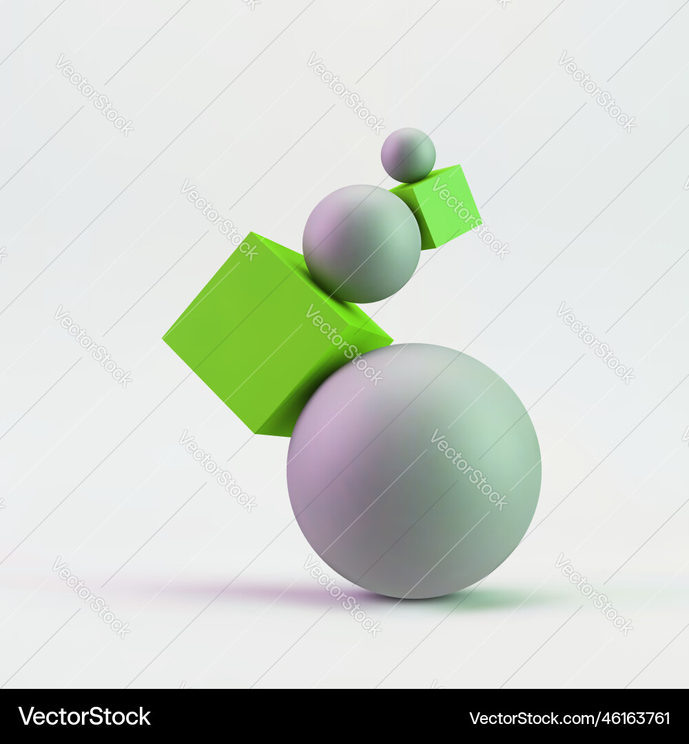 Composition of 3d geometric shapes Royalty Free Vector Image
