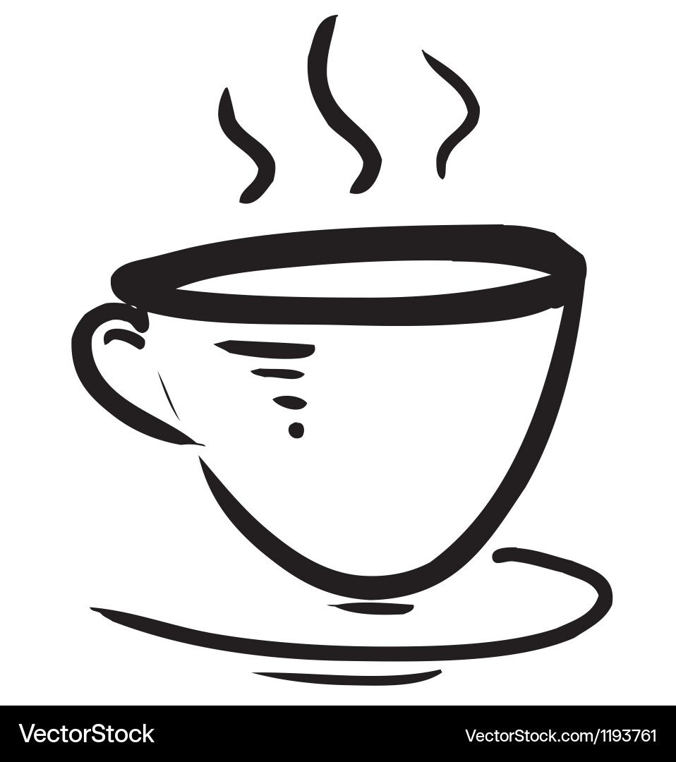 Cup with steam stylized Royalty Free Vector Image