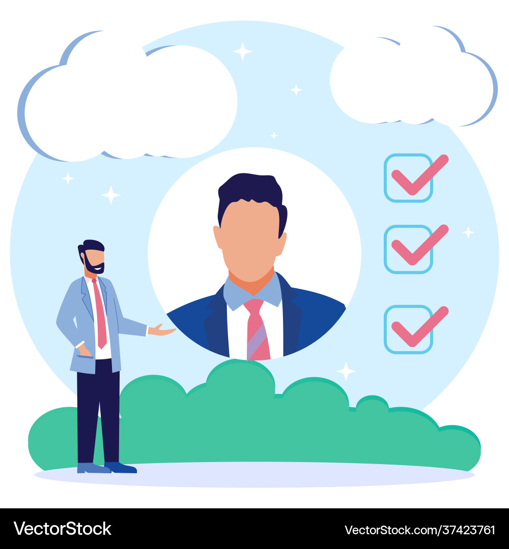 Graphic cartoon character recruitment Royalty Free Vector