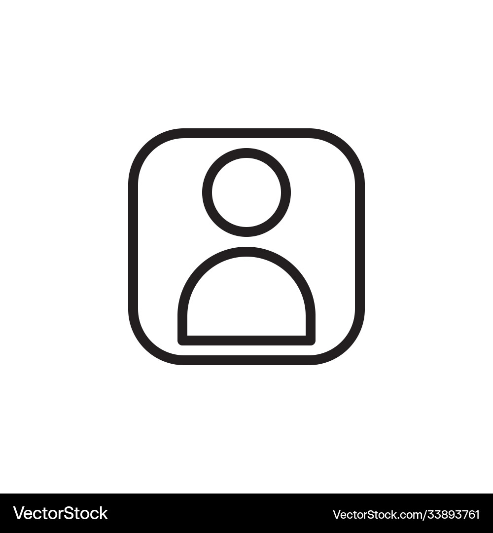 Guest book avatar outline line icon Royalty Free Vector