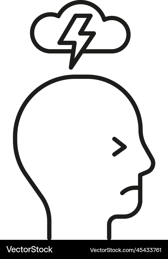 Head profile with stress bad mental health Vector Image