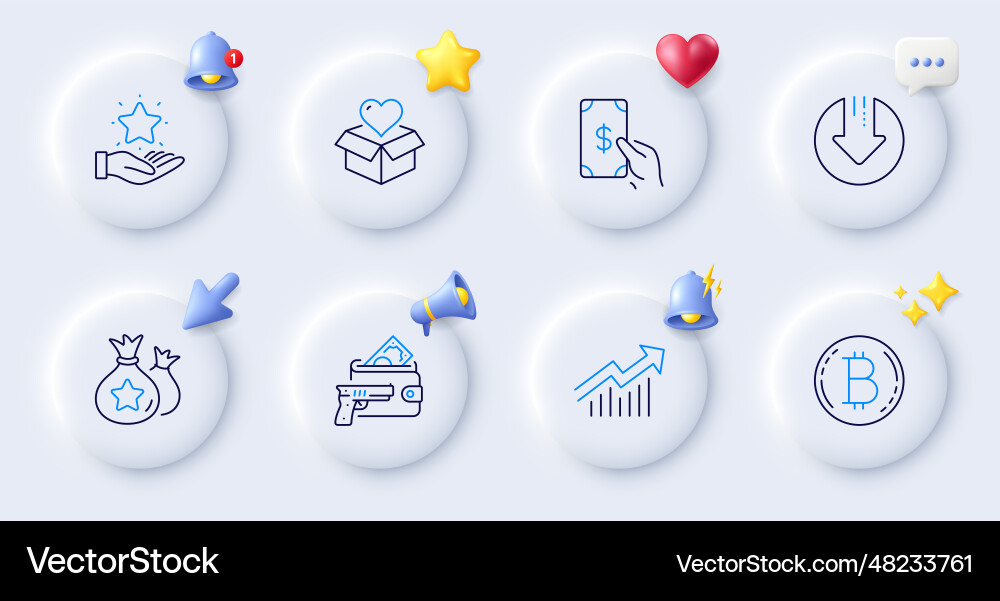 Loyalty points demand curve and receive money Vector Image