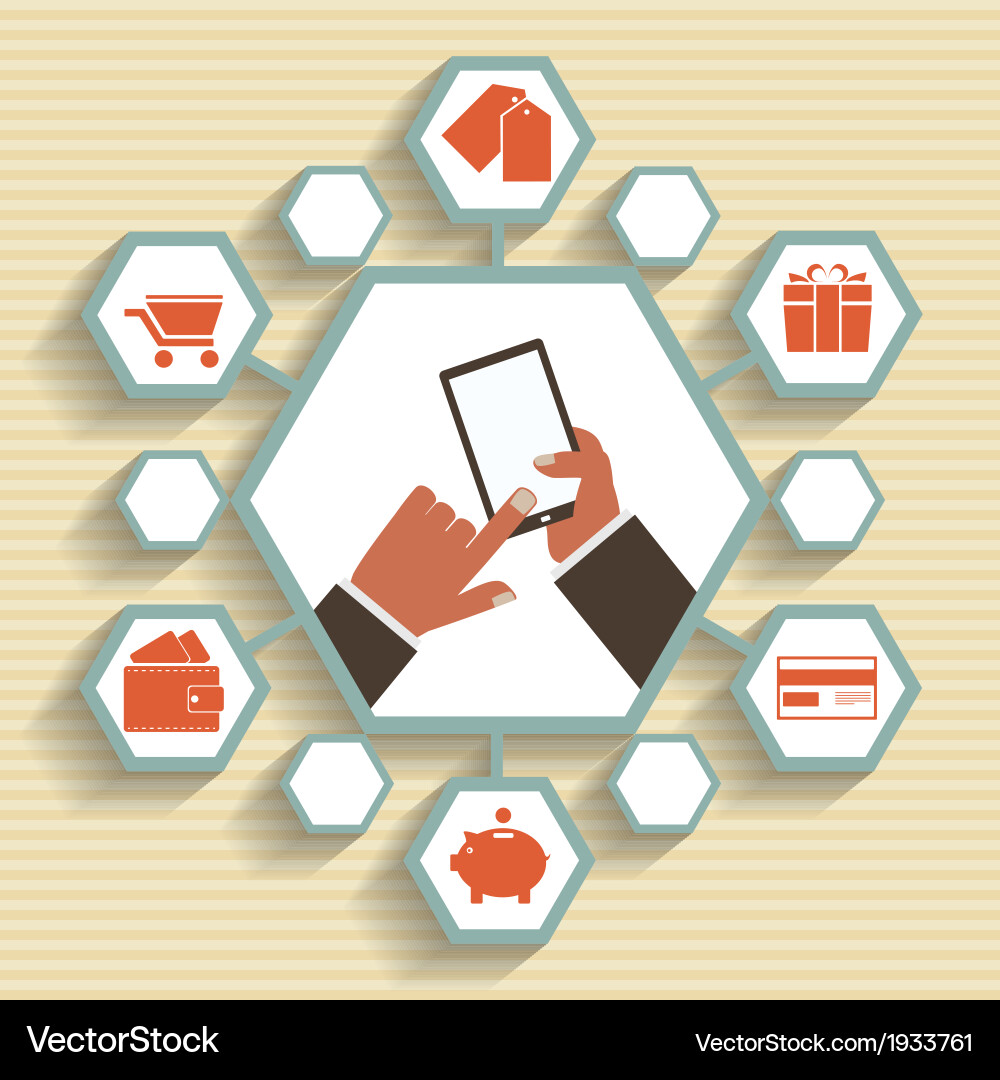 Mobile app - email marketing and promotion Vector Image