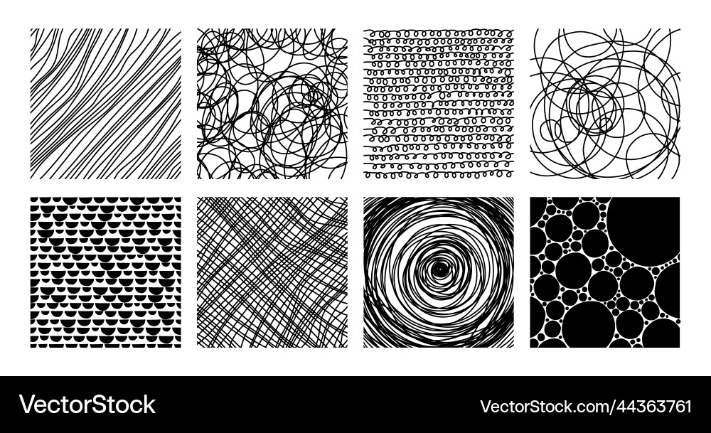 Outline abstract shapes lines dots and squiggly Vector Image