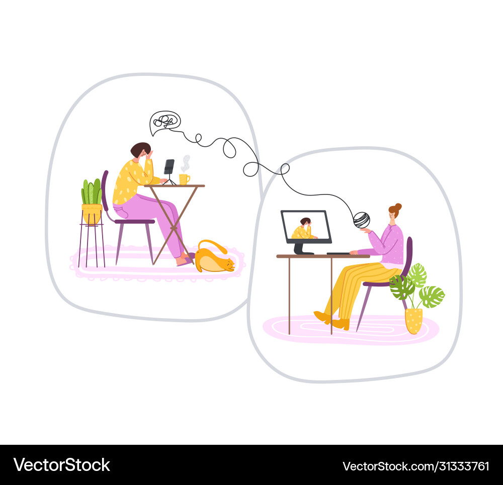 Psychological servise online personal assistance Vector Image