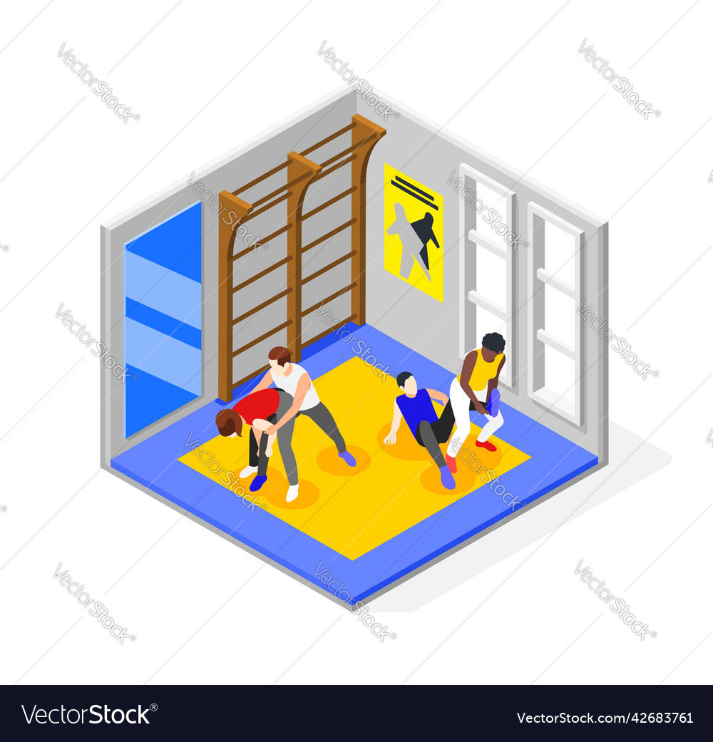 Self defense training composition Royalty Free Vector Image
