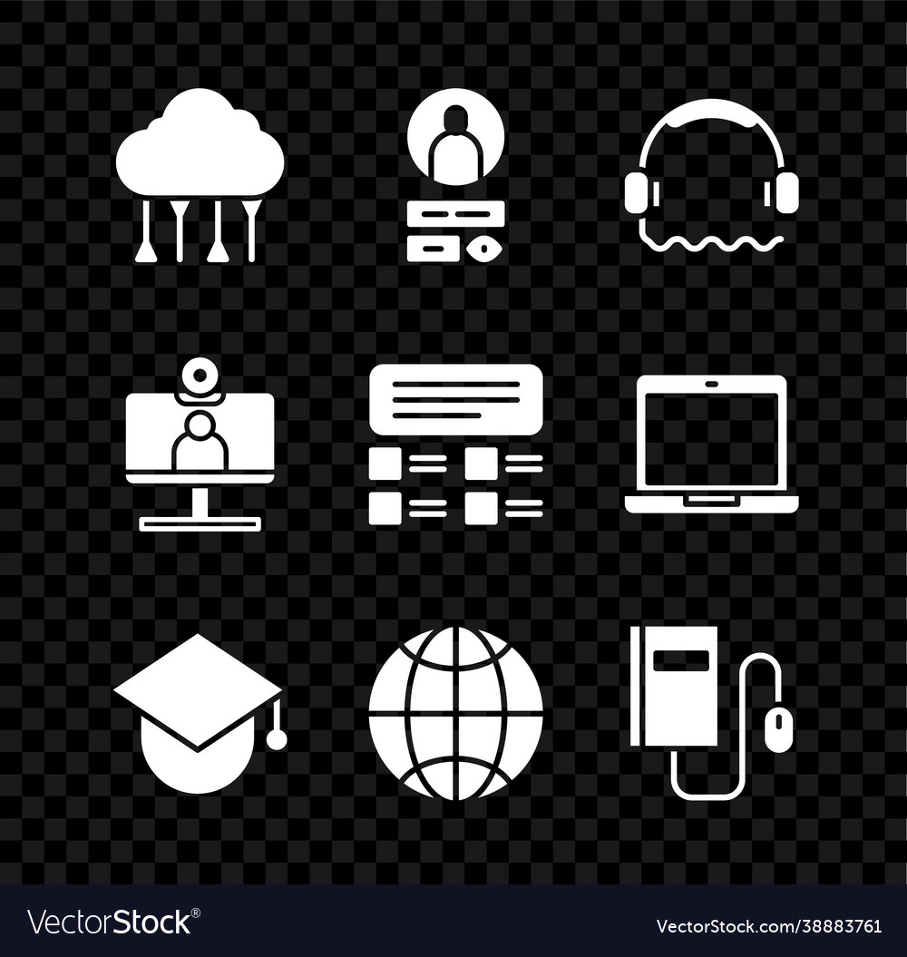 Set network cloud connection create account Vector Image