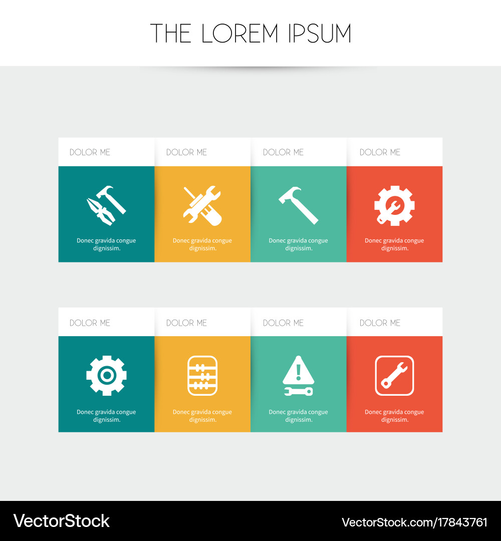 Set of 8 editable tool icons includes symbols Vector Image