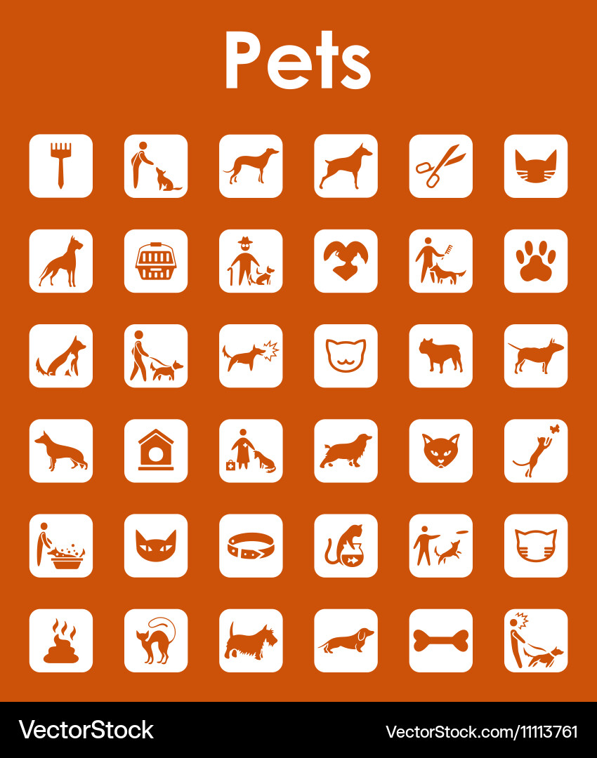 Set of pets simple icons Royalty Free Vector Image