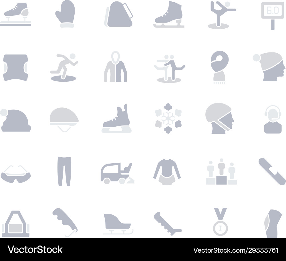 Set simple icons skating sports Royalty Free Vector Image