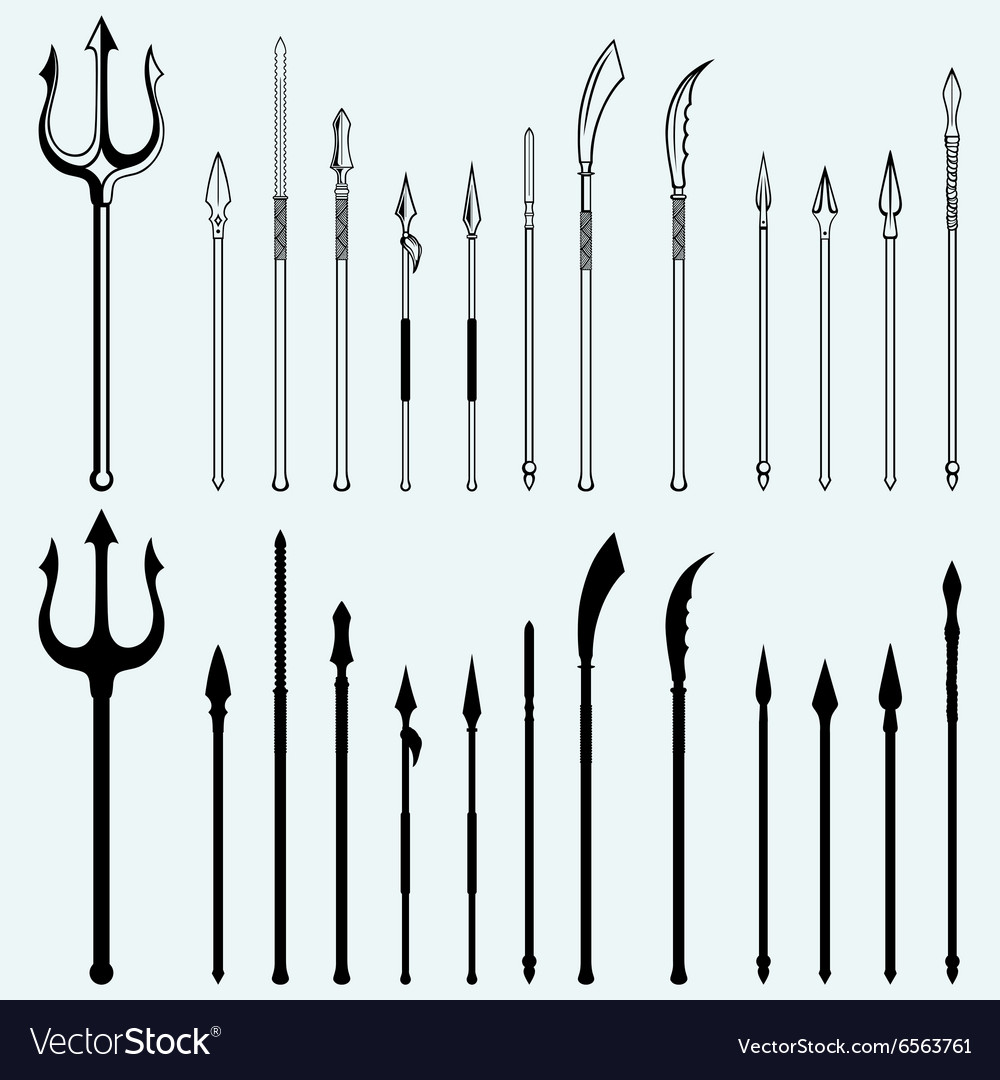 Set spear Royalty Free Vector Image - VectorStock