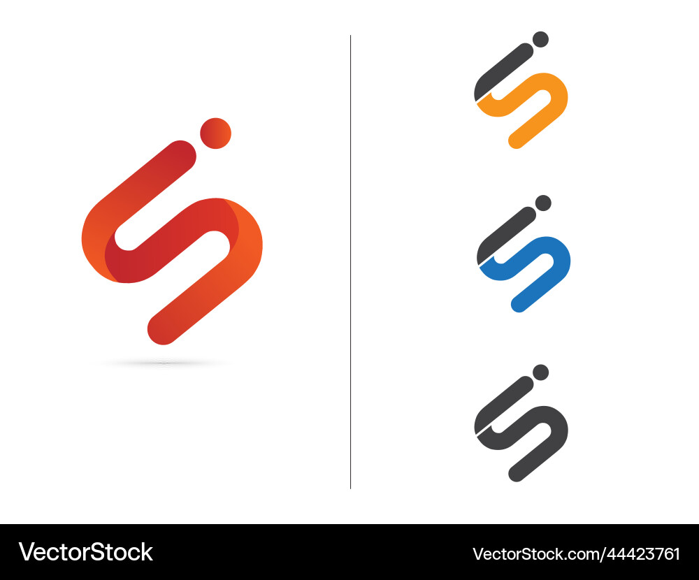 Si letter logo design s i lettering Royalty Free Vector