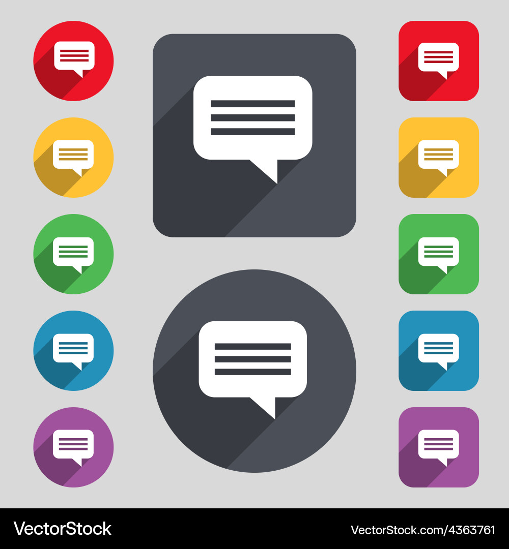 Speech bubble chat think icon sign a set of 12 Vector Image