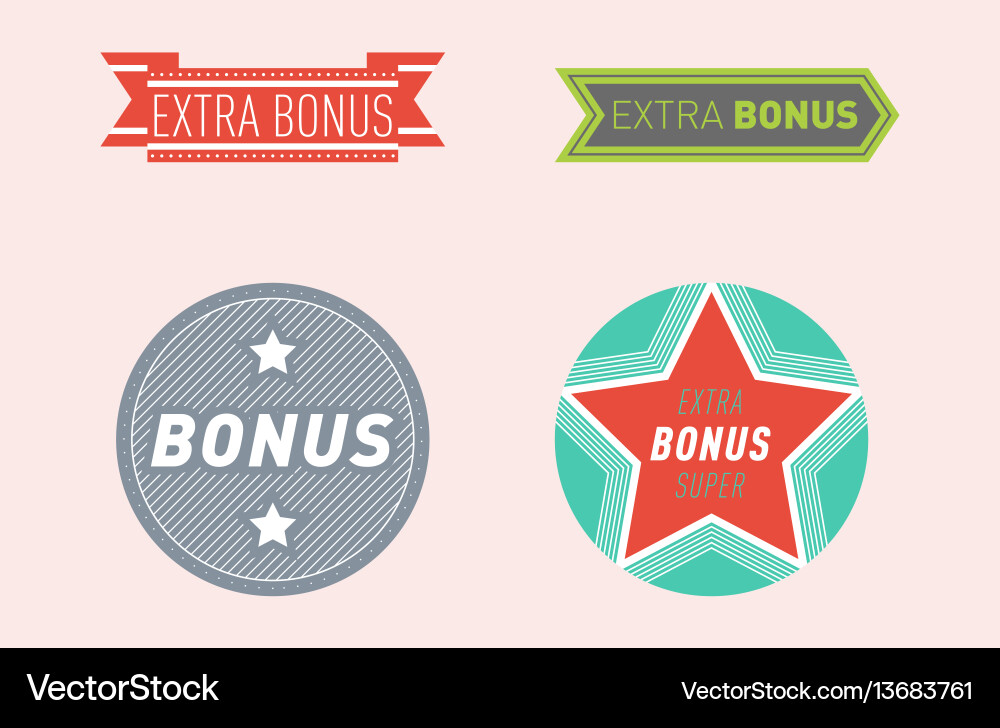 Super extra bonus banners text in color drawn Vector Image