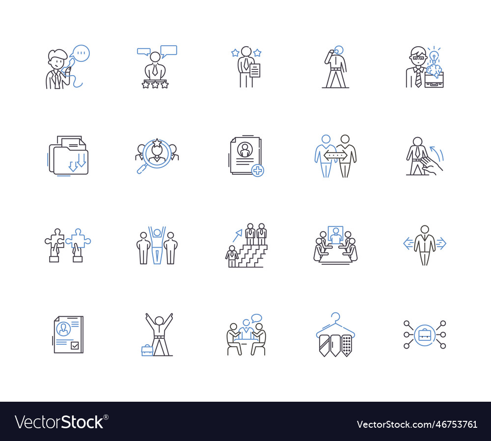 Task management outline icons collection Vector Image Task management outline icons collection Vector Image