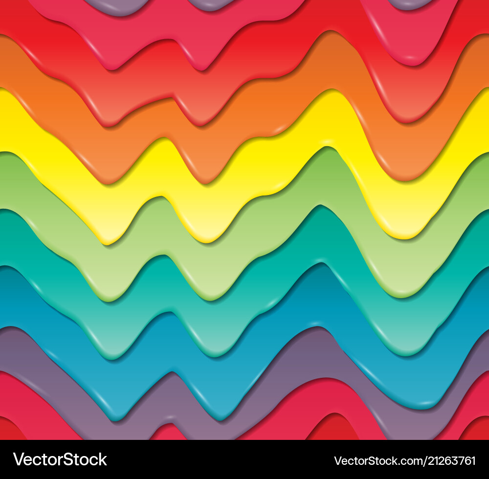 Three-dimensional colored drips of sweet cream Vector Image