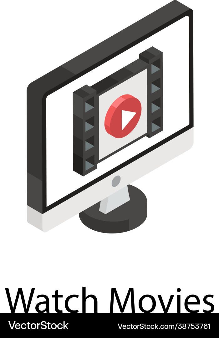 Watch movies Royalty Free Vector Image - VectorStock