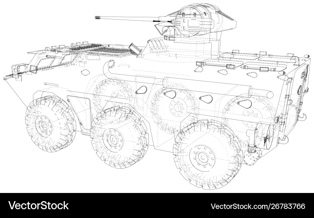 Blueprint military vehicle eps10 format Royalty Free Vector
