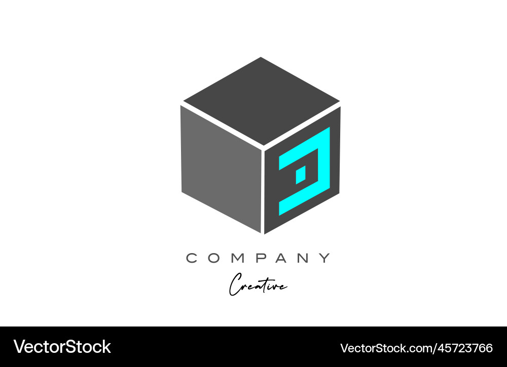 C grey cube letter alphabet letter logo icon Vector Image
