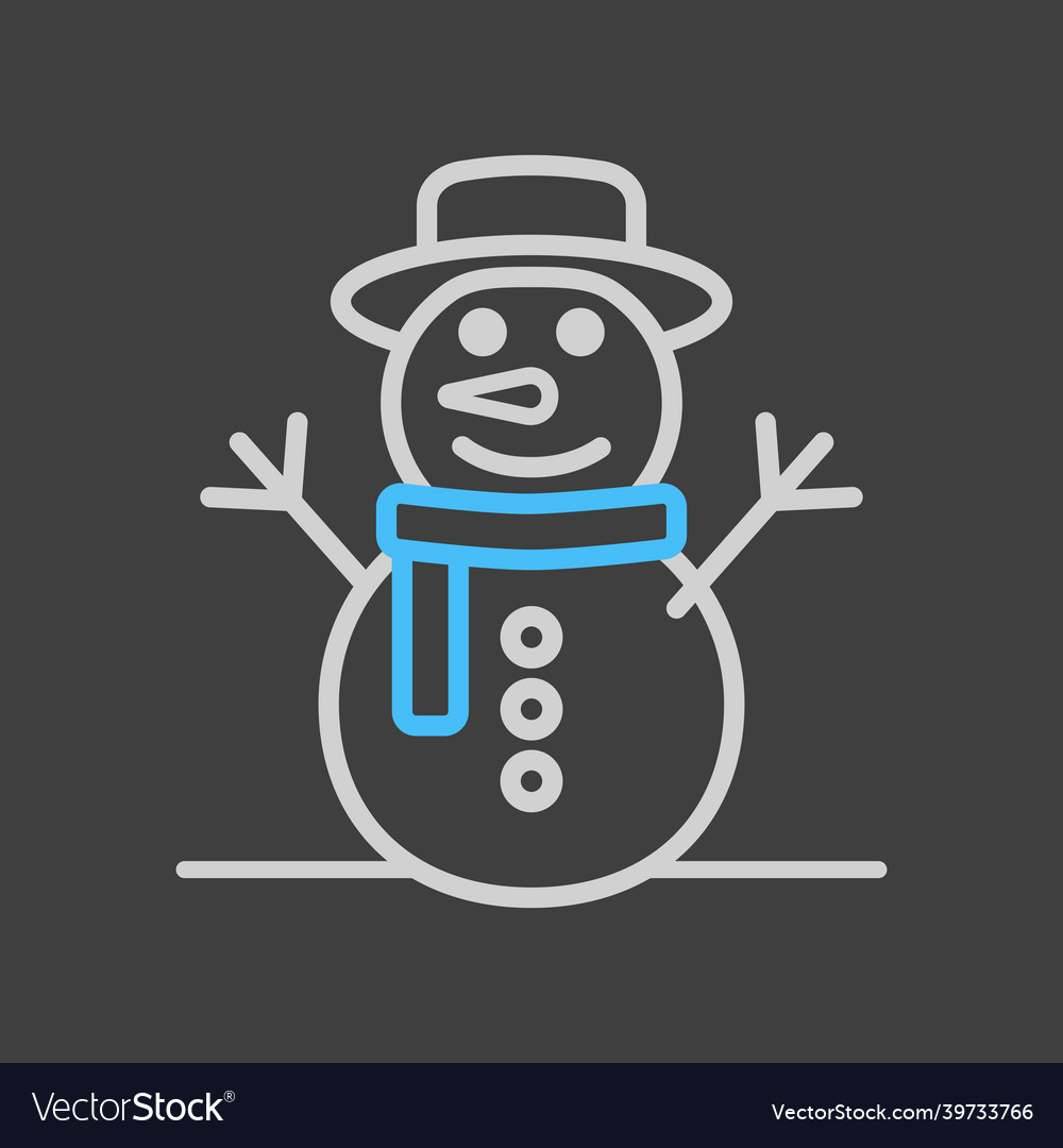 Christmas snowman icon winter sign Royalty Free Vector Image