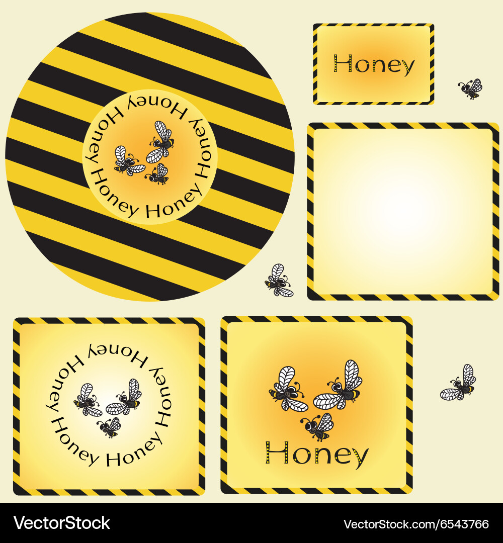 Design sticker and label for honey Royalty Free Vector Image