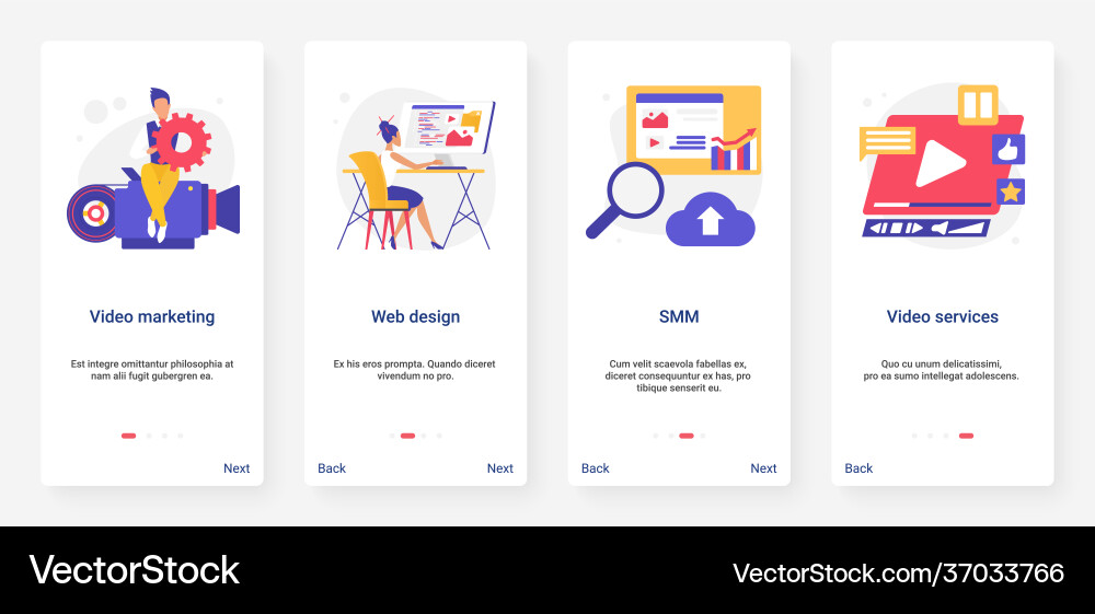 Digital video marketing smm web service ui ux Vector Image
