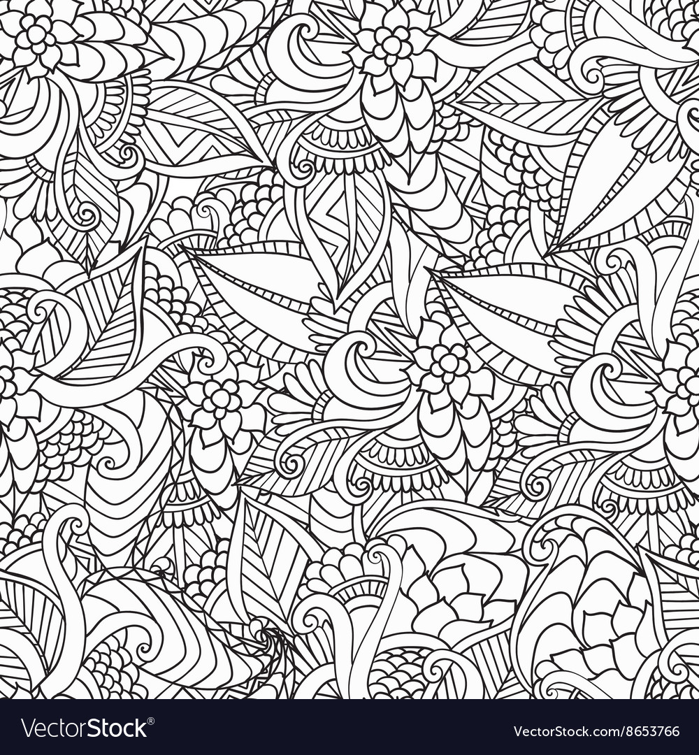 Pages for adult coloring book hand drawn artistic Vector Image