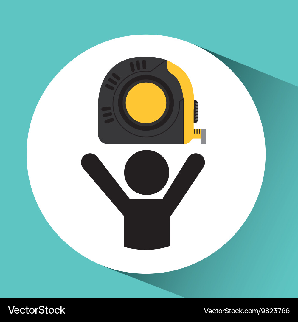 Person and tape measure Royalty Free Vector Image