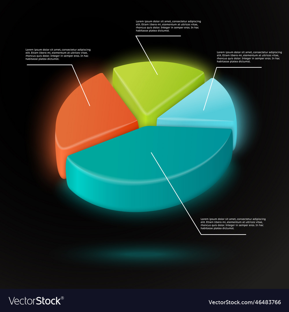 Pie chart infographics template Royalty Free Vector Image