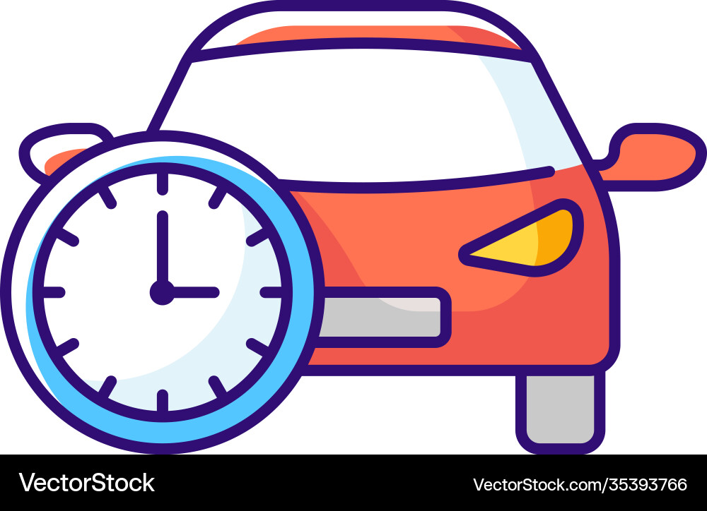 Rent hour rgb color icon Royalty Free Vector Image