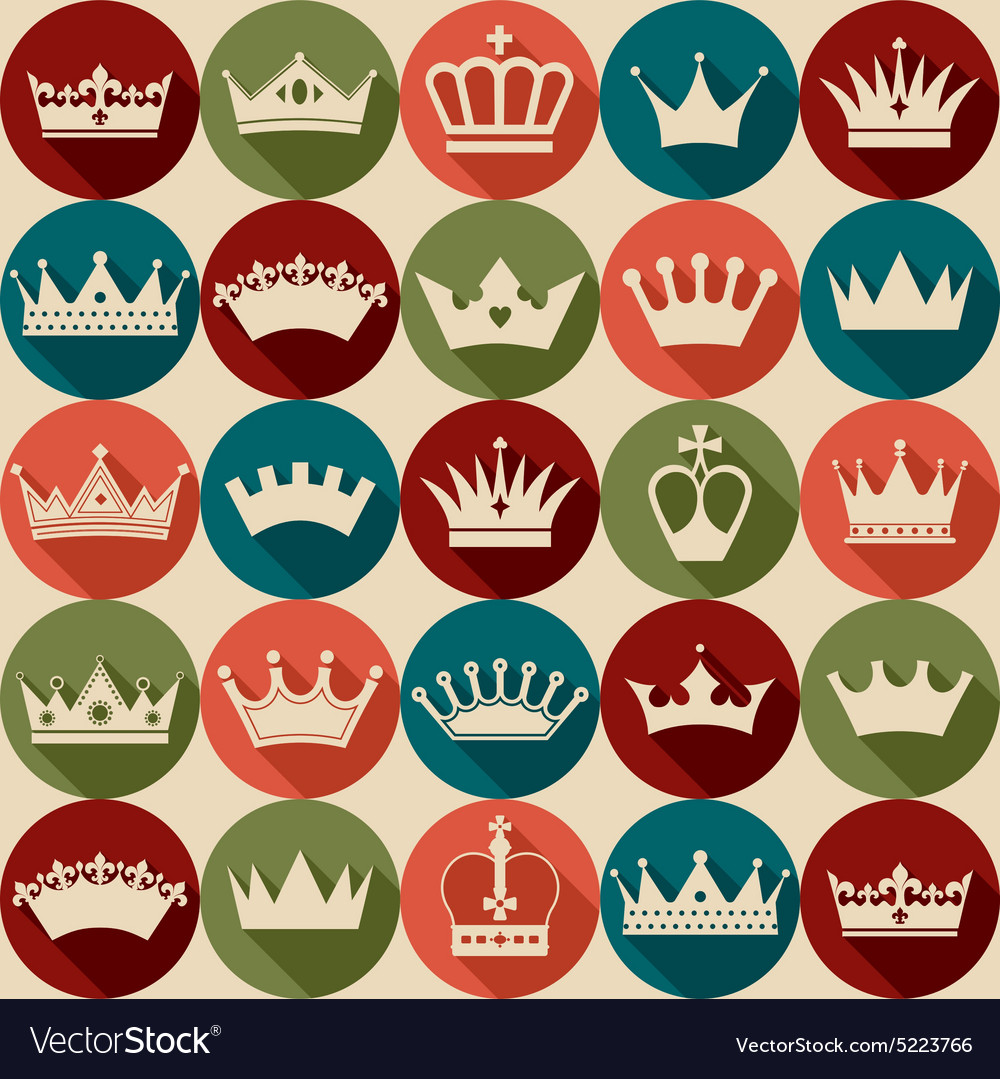 Seamless crowns pattern Royalty Free Vector Image