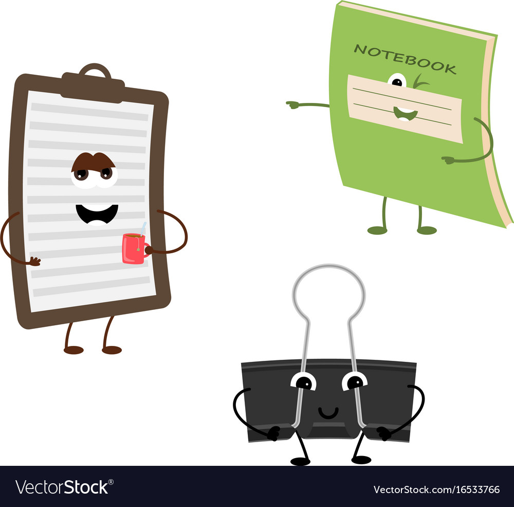 Set of funny characters from notebook tablet Vector Image