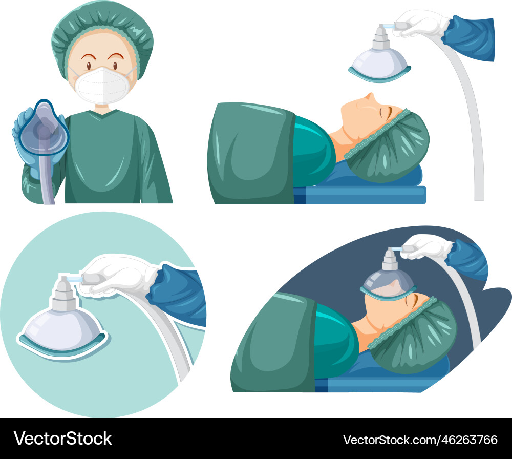 Set of mix anesthesia day Royalty Free Vector Image
