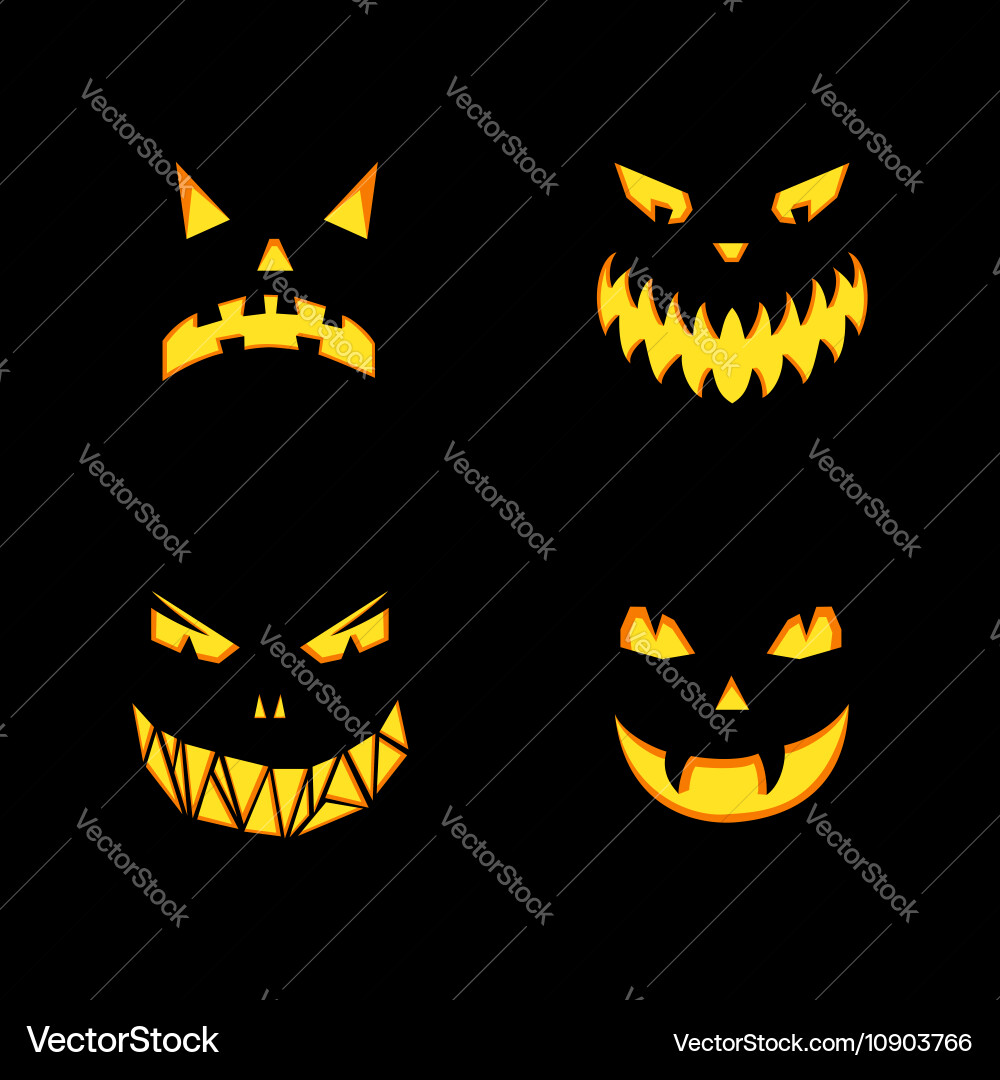 Set of monsters grin Royalty Free Vector Image