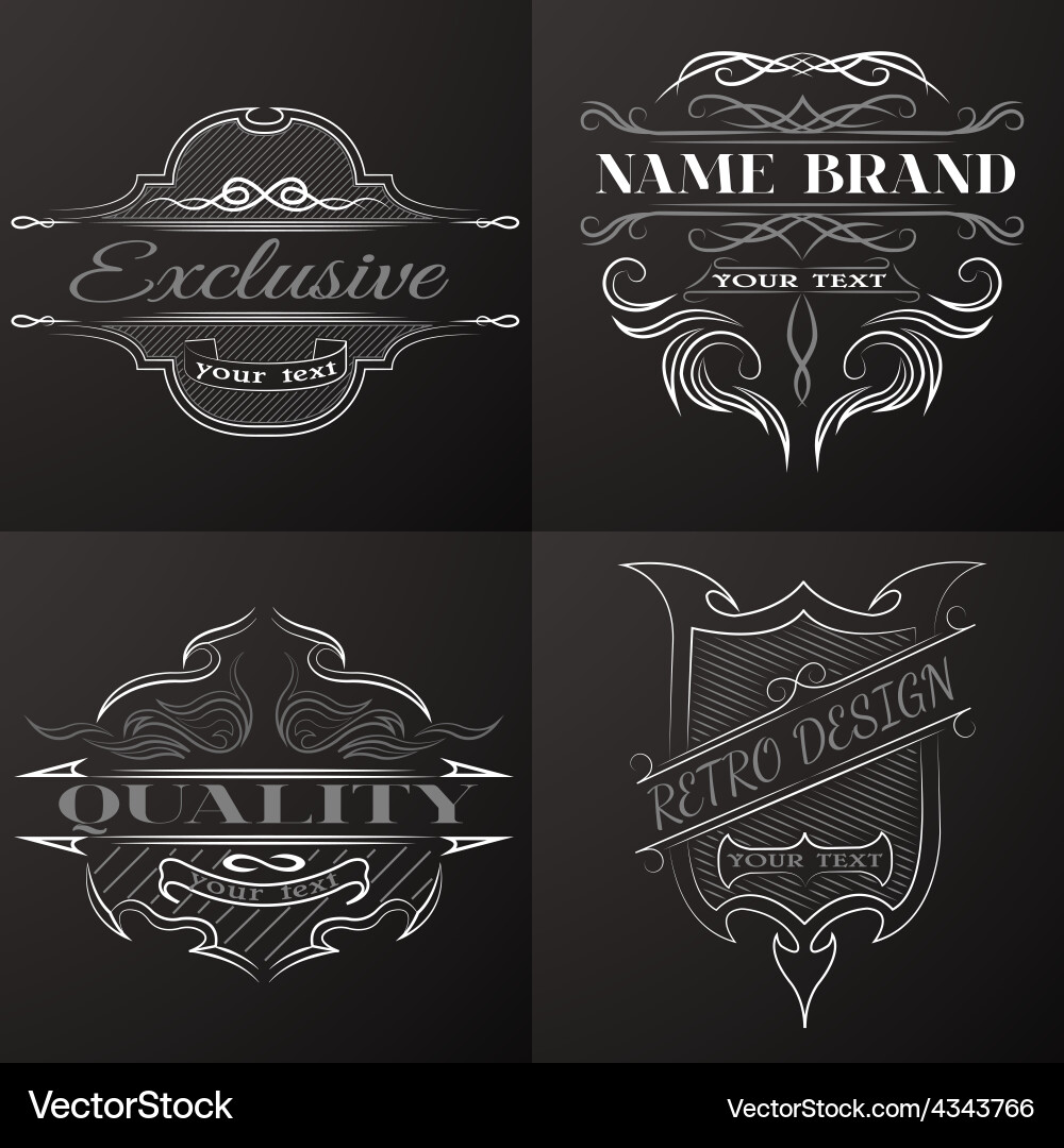 Set of vintage emblem with space for text Vector Image