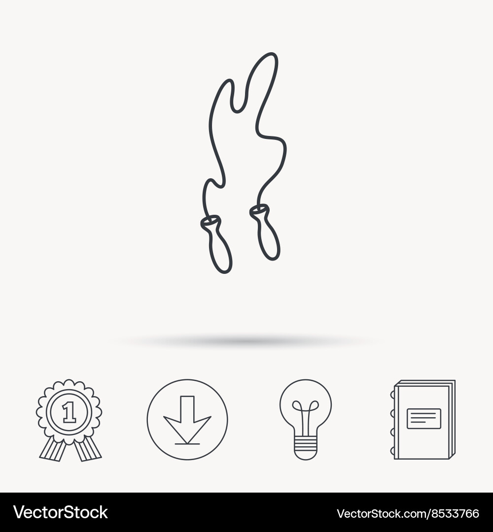 Skipping rope icon jumping sport tool sign Vector Image