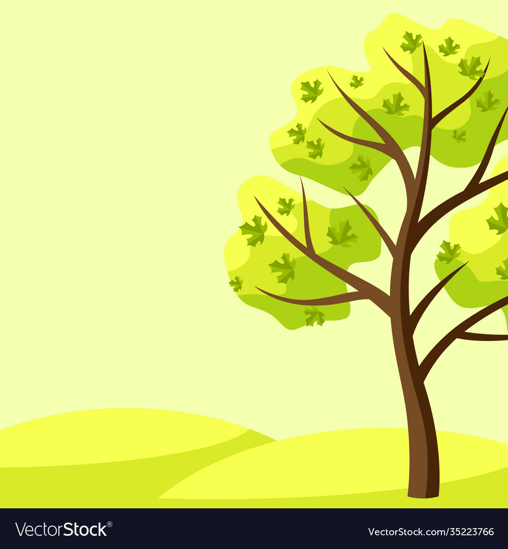 Spring background with tree Royalty Free Vector Image