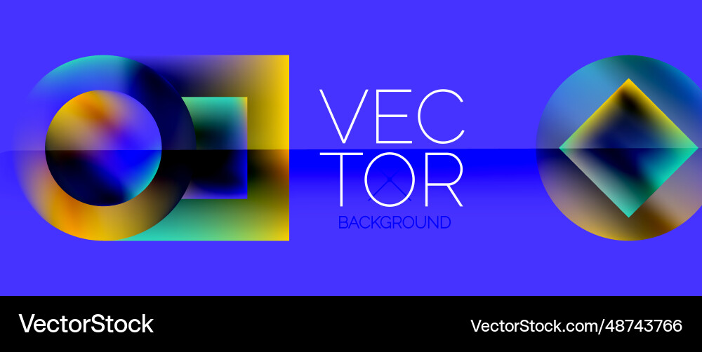 Squares and circles design fluid color gradients Vector Image