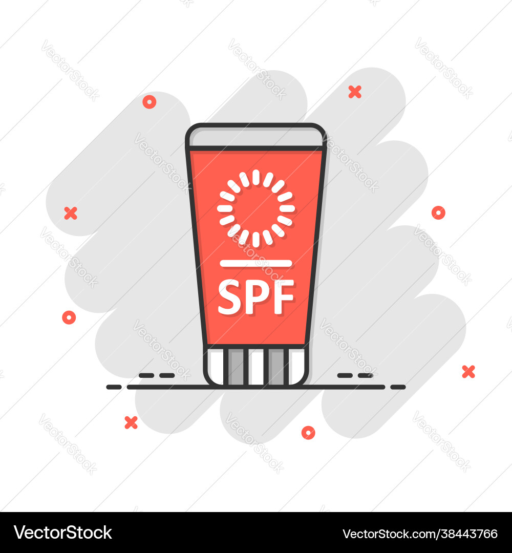 Sun protection icon in flat style sunblock cream Vector Image
