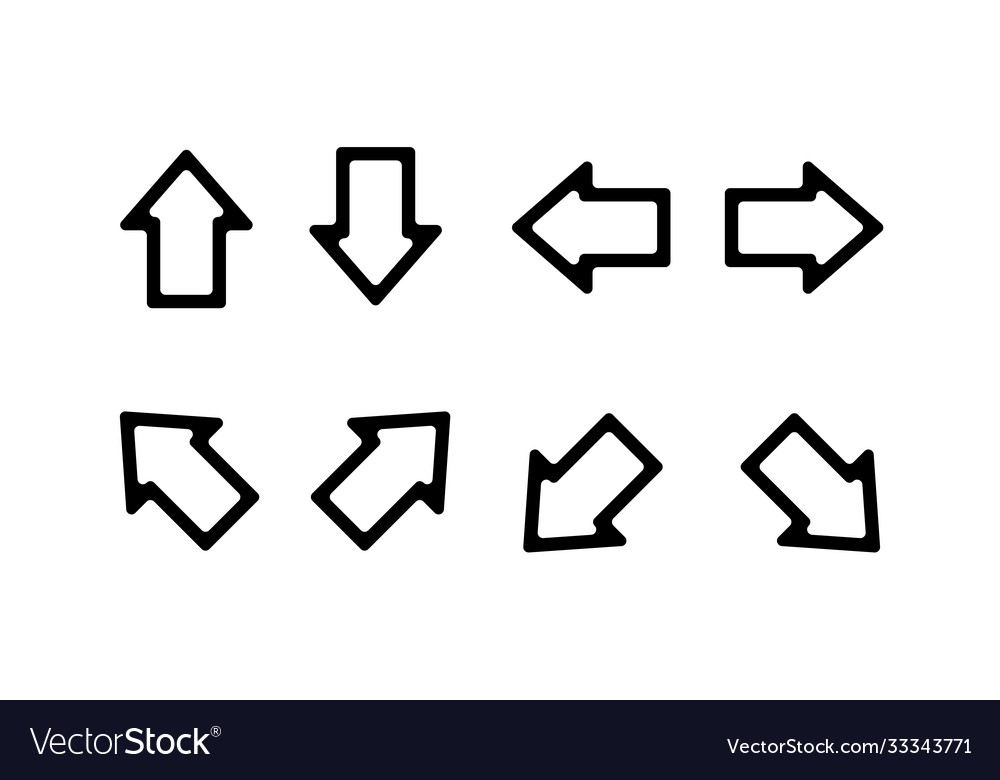 Arrows icons cursor cursors isolated Royalty Free Vector