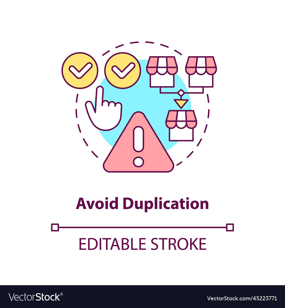 Avoid duplication concept icon Royalty Free Vector Image