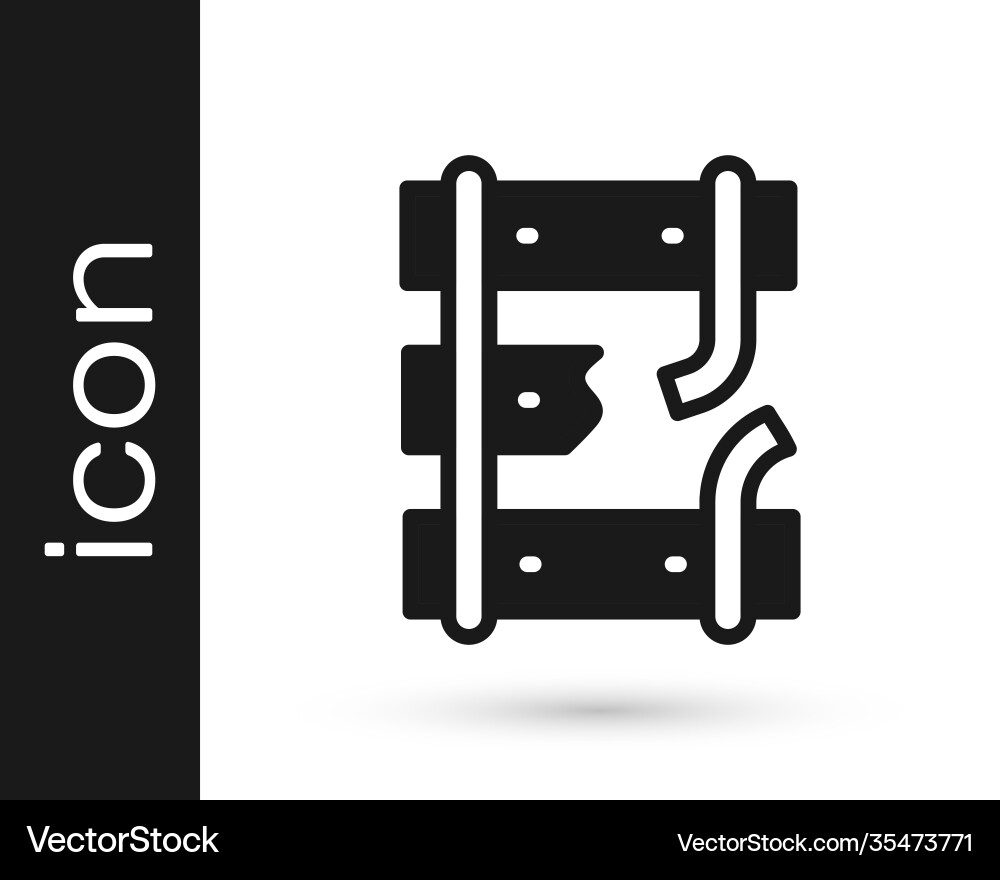 Black broken or cracked rails on a railway icon Vector Image