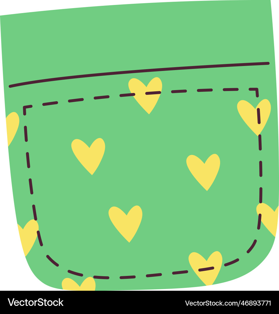 Clothing pocket with hearts Royalty Free Vector Image