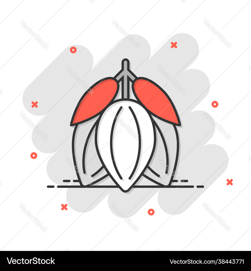 Cocoa bean icon in flat style chocolate cream Vector Image