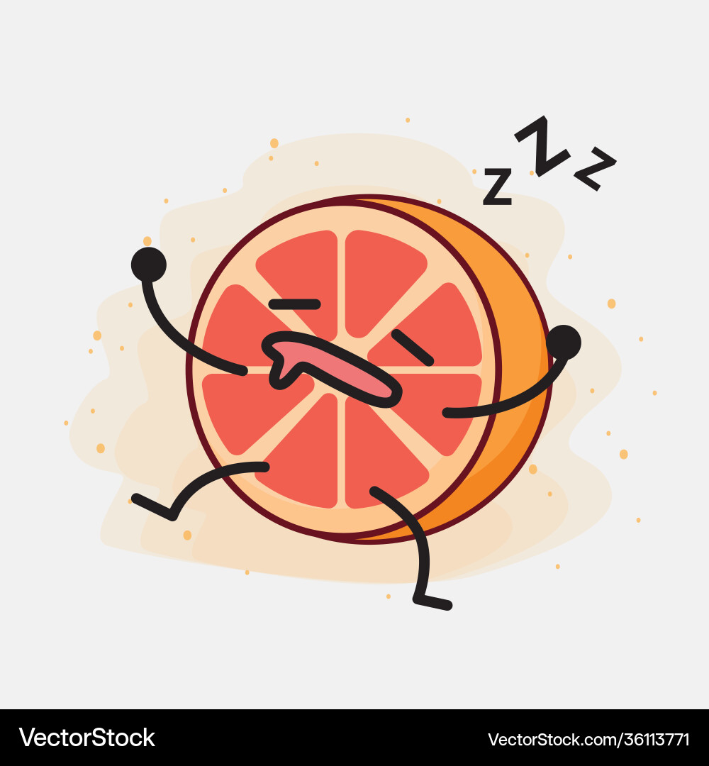Cute orange grapefruit mascot mascot character Vector Image